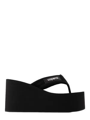 Coperni Leather Wedge Sandals - Black