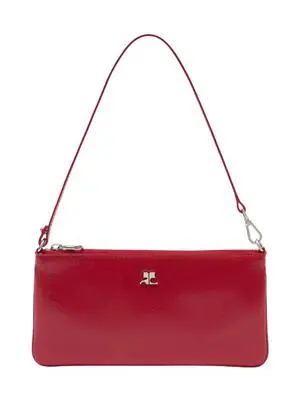 COURREGES Leather Shoulder Bag - Red