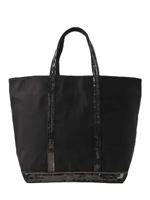 Vanessa Bruno Canvas And Sequin Tote With Zip Black