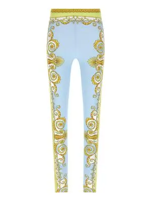 Versace Spring Barocco' Leggings - Light Blue