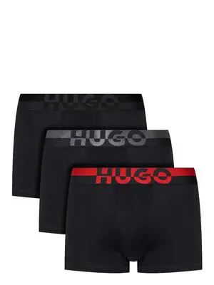 Hugo 3-pack Of Logo Boxer Shorts - Black