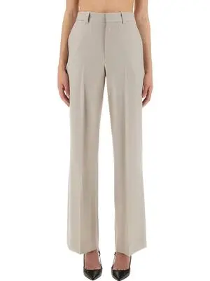 Victoria Beckham Classic Straight Leg Trousers - Beige