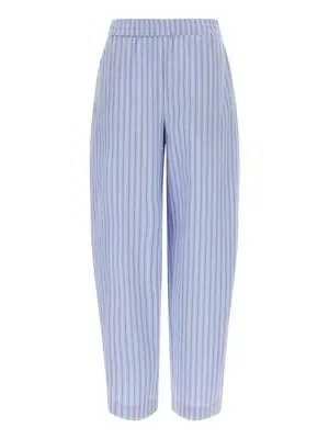ROTATE BY BIRGER CHRISTENSEN Poplin Tapered Wide Leg Pants - Light Blue