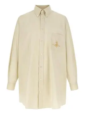 VIVIENNE WESTWOOD Oversized Cotton Poplin Shirt - Beige