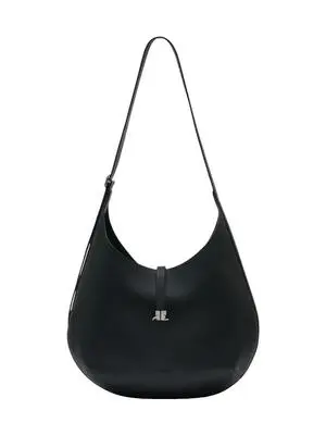 COURREGES Leather Shoulder Bag - Black