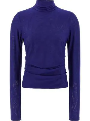 Remain Birger Christensen Mesh Rouched Sweater - Blue