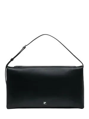 COURREGES Cuff Leather Shoulder Bag - Black