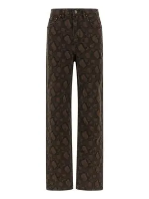 Remain Birger Christensen Animal Print Denim Jeans - Brown
