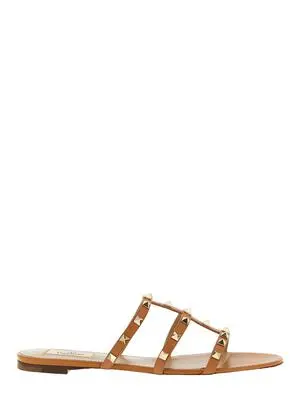 Valentino Garavani Rockstud Nappa Slides - Beige