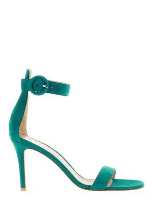 GIANVITO ROSSI Portofino Suede Sandals - Green
