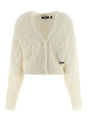 Remain Birger Christensen Fluffy Knit Cardigan - White