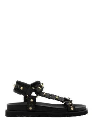 Ash Leather Sandal - Black