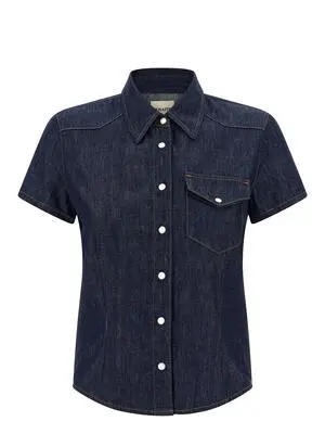 KHAITE Cavazos Denim Shirt