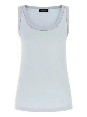 Fabiana Filippi Cotton Blend Top - Light Blue