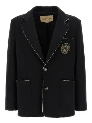 Valentino Garavani Garavini Single Breasted Blazer - Black
