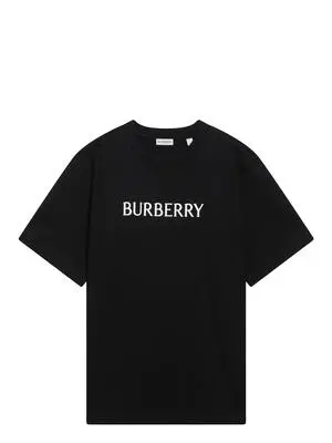Burberry T Shirt With Logo Print - Black