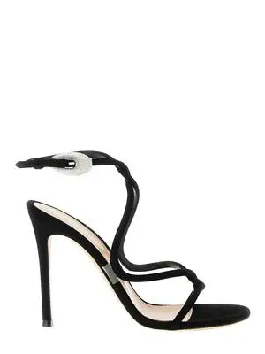 GIANVITO ROSSI Mamba Crystal Sandals - Black