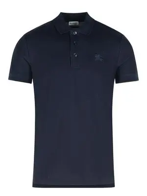 Burberry Eddie' Polo Shirt In Cotton - Blue