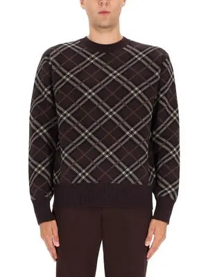 Burberry Checkered Pullover - Brown