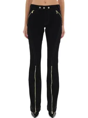 Versace Pants With Zipper Detail - Black