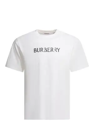 Burberry Cotton T Shirt With Logo - White