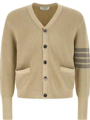 Thom Browne Garment Dye' Cotton Knit Cardigan - Beige