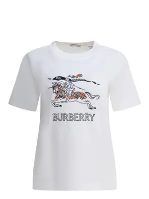 Burberry Cotton T-shirt With Equestrian Knight Design - White