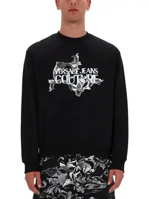 Versace Sweatshirt With Baroque Print - Black