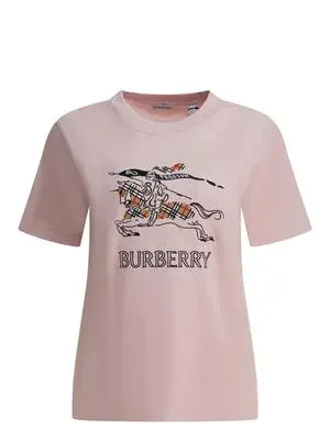 Burberry Cotton T-shirt With Equestrian Knight Design - Pink