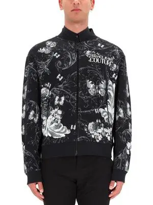 Versace Cotton Fleece Bomber Jacket - Black