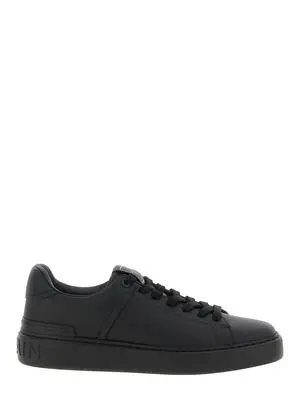 Balmain B-court Leather Sneakers - Black