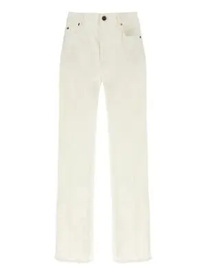 Balmain Embroidery Straight Leg Jeans - White