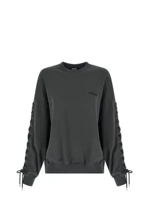 Remain Birger Christensen Cotton Lacing Crewneck Sweatshirt - Gray
