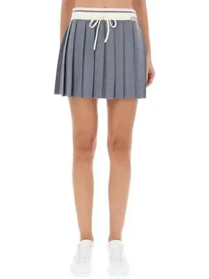 Casablanca Pleated Tennis Skirt - Silver