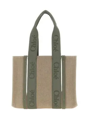 Chloé Medium 'woody' Shopping Bag - Green