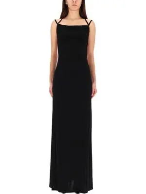 MARINE SERRE Long Jersey Dress - Black