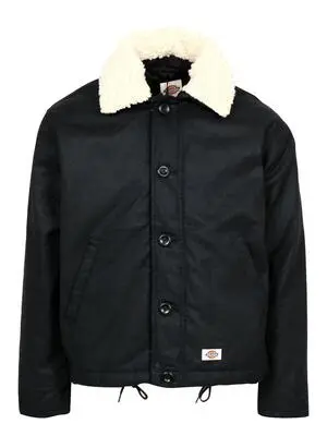 Dickies Waxed Canvas Jacket With Fleece Collar - Black