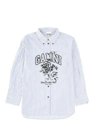 GANNI Logo Print Shirt - Purple