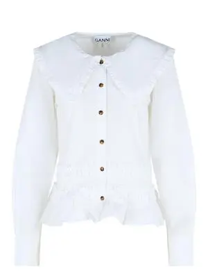 GANNI Cotton Shirt - White
