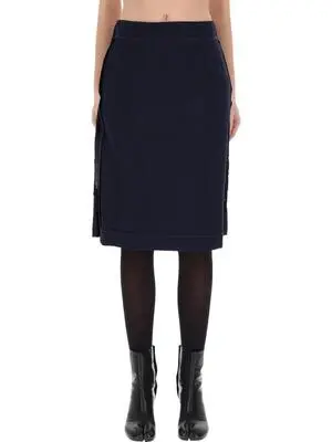 MAISON MARGIELA Midi Skirt With Zipper Detail - Blue