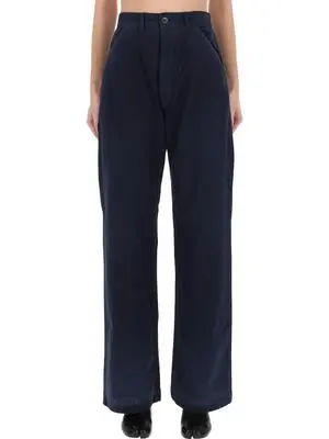MAISON MARGIELA Wide-leg Herringbone Pants - Blue