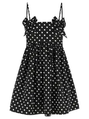 GANNI Polka Dot Mini Dress - Black