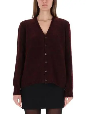 MAISON MARGIELA Virgin Wool Cardigan - Bordeaux