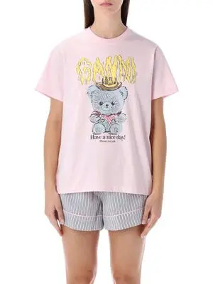 GANNI Graphic T-shirt - Chalk Pink