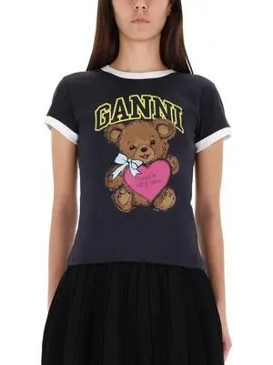 GANNI Teddy T-shirt - Charcoal