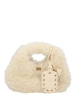 GANNI Faux Fur Hobo Bag - Ivory