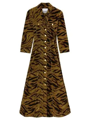 GANNI Tiger Print Long Dress - Animalier