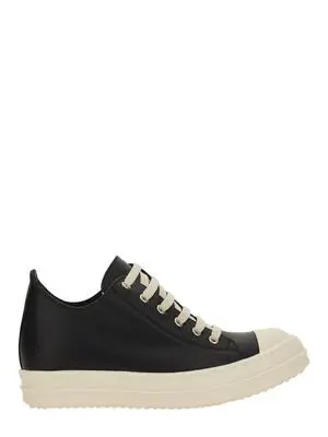 Rick Owens Leather Low-top Sneaker - Black