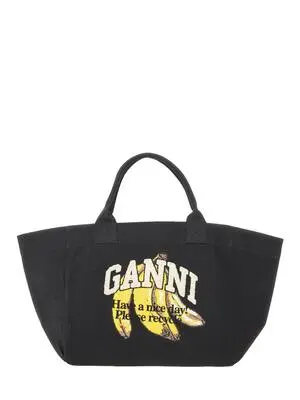GANNI Banana Print Xxl Tote Bag - Black