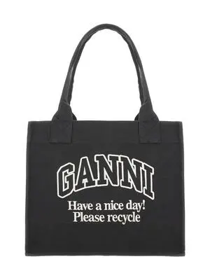 GANNI Large Tote Bag - Charcoal